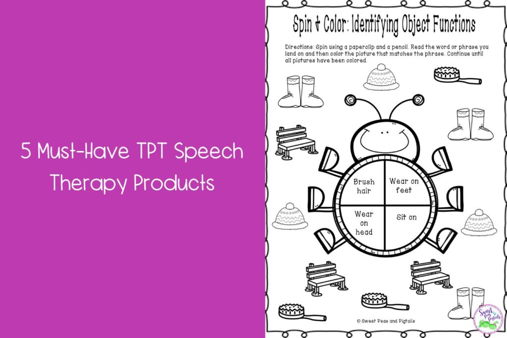 5 Must-Have TPT Speech Therapy Products - Sweet Peas and Pigtails