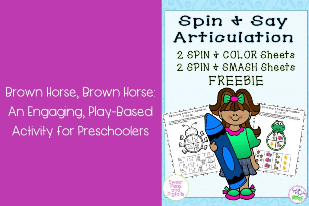 Spin & Say Articulation: Freebie - Sweet Peas and Pigtails