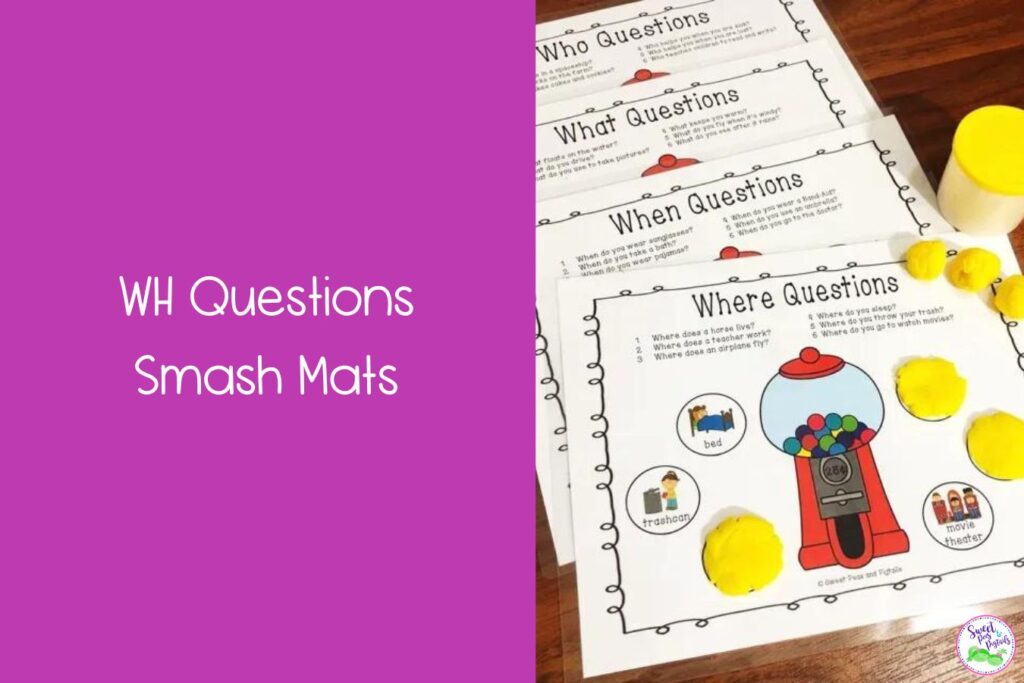 WH Questions Smash Mats - Sweet Peas and Pigtails