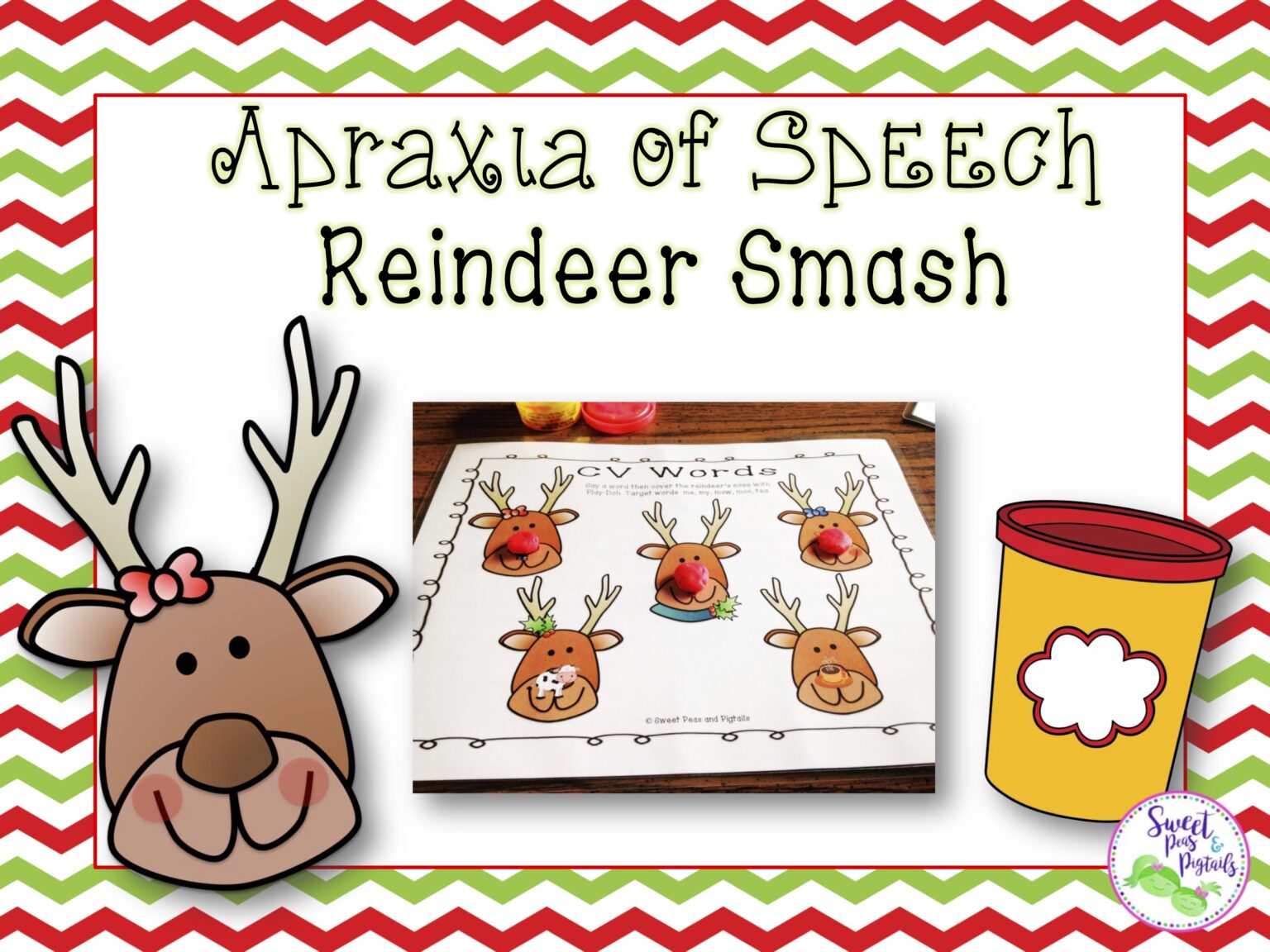 Apraxia of Speech: Reindeer Smash Mats - Sweet Peas and Pigtails