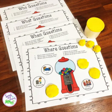 WH Questions Smash Mats - Sweet Peas and Pigtails