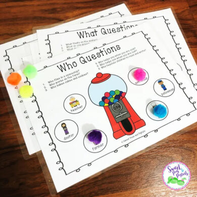WH Questions Smash Mats - Sweet Peas and Pigtails